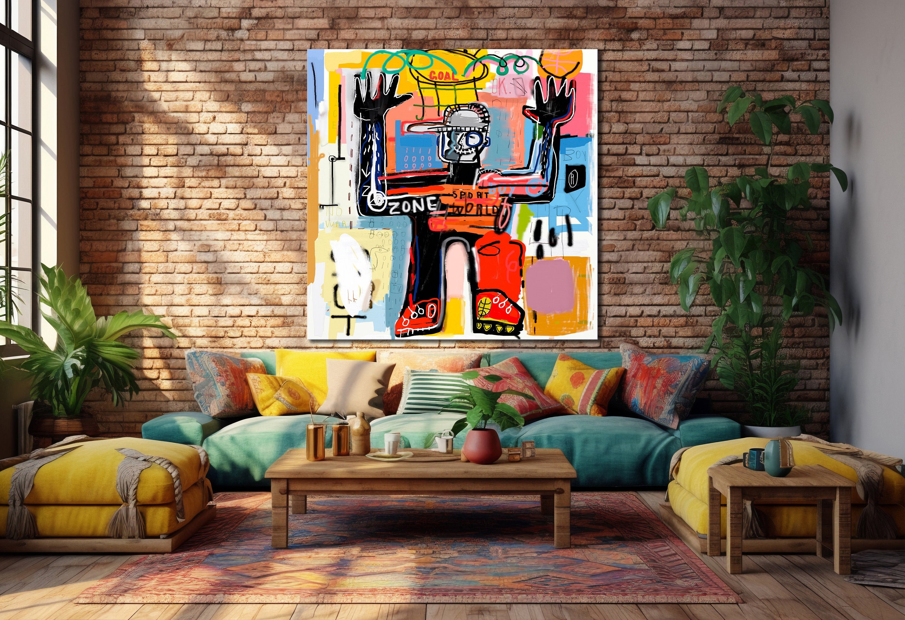 Basketball Basquiat Poster Wall Art Print Jean Michel Basquiat - Etsy