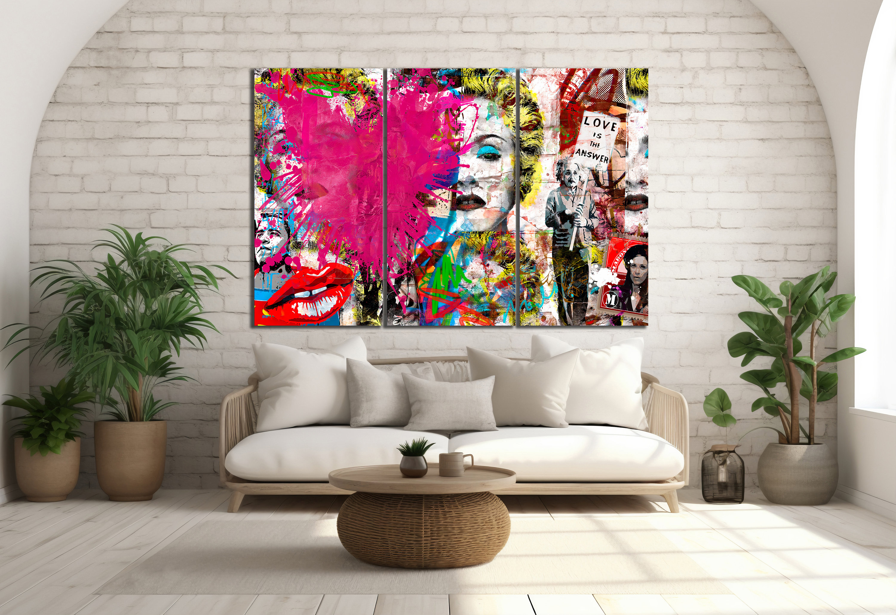Banksy Collage Wall Art Print Modern Graffiti Wall Art Marilyn Painting ...