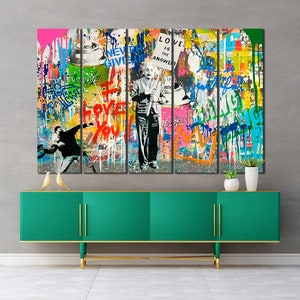 Life is Beautiful Banksy Wall Art Print Colorful Street Graffiti Wall ...
