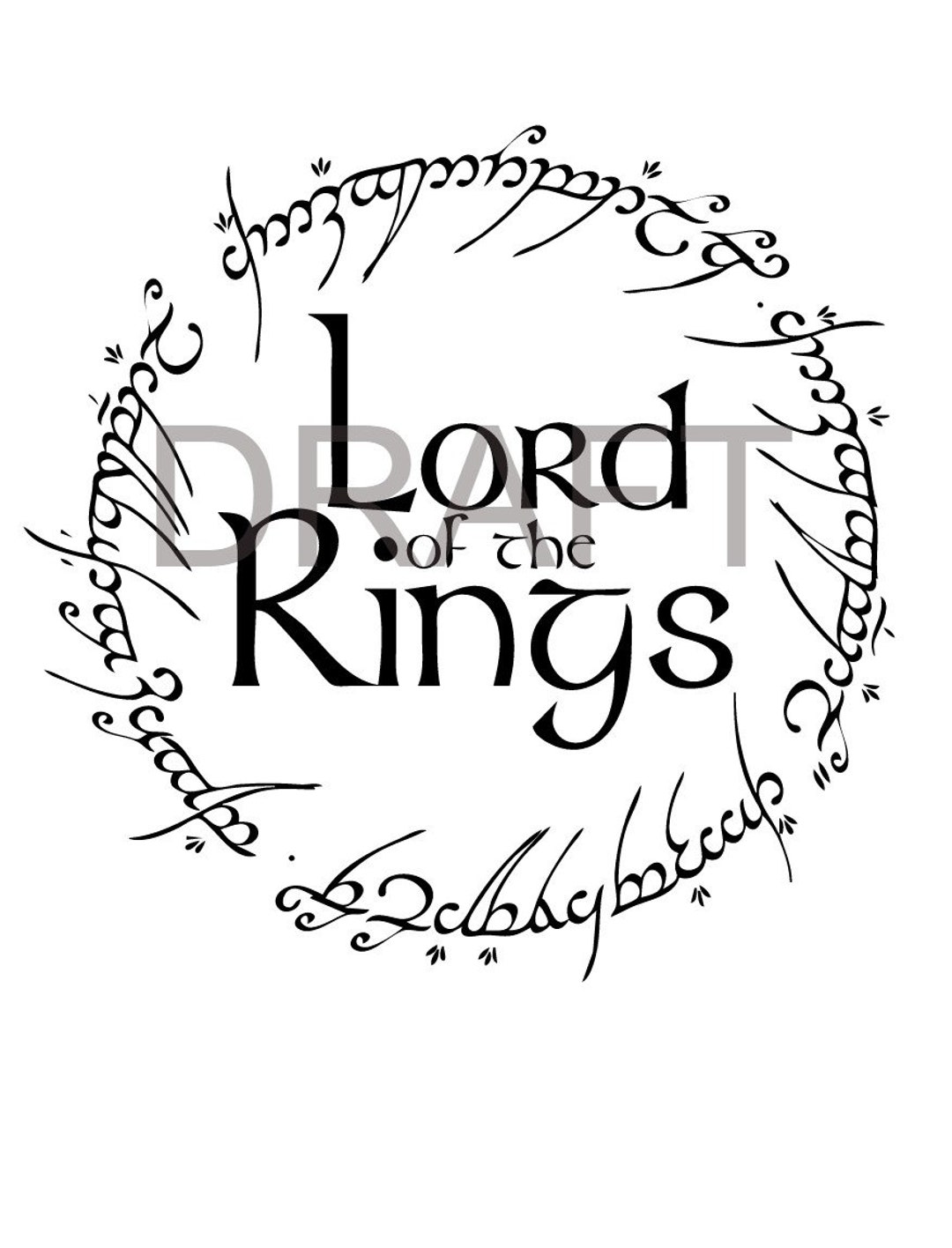 Lord of the Rings Logo and One Ring Poem, Digital File, PNG, Webp, PDF ...