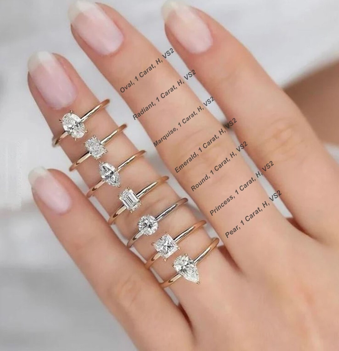 H Color VS2 Clarity 1 Carat Lab Grown Diamond Solitaire Ring, IGI ...
