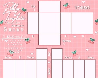Roblox Clothing Template Shirt & Pants Pink Cherry Background - Etsy UK