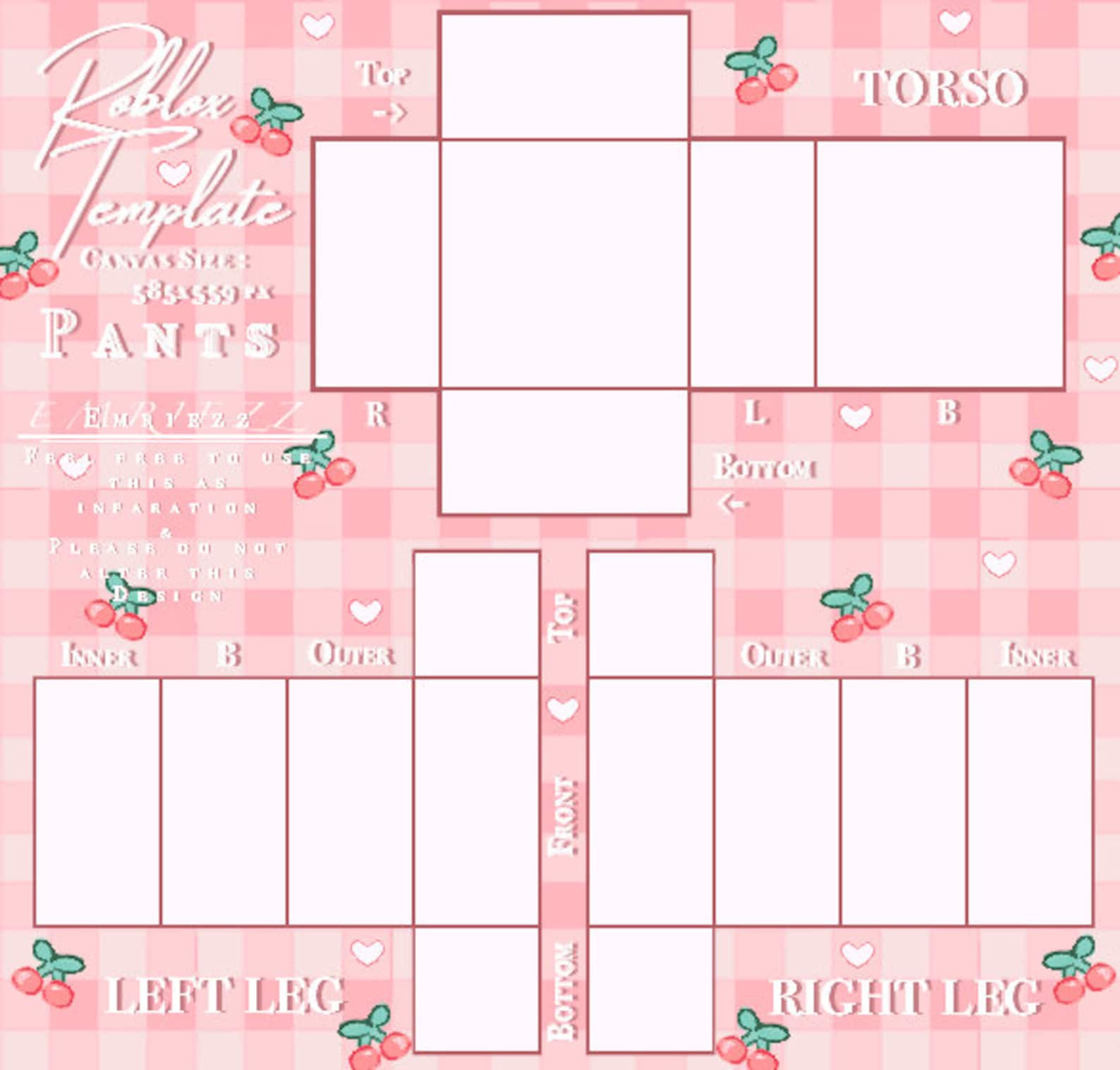 Roblox Clothing Template || Shirt & Pants || Pink Cherry Background - Etsy