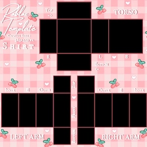 Roblox Clothing Template || Shirt & Pants || Pink Cherry Background - Etsy