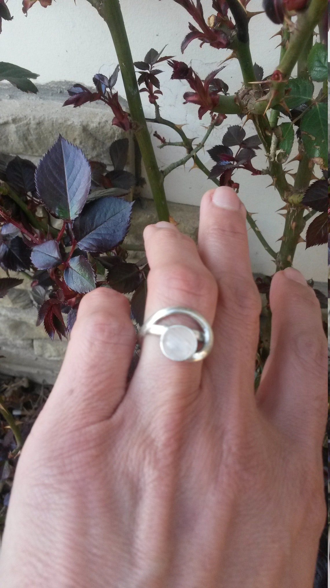 Natural Pink Quartz Solid 925 Round Ring for Women, Minimalist Handmade ...