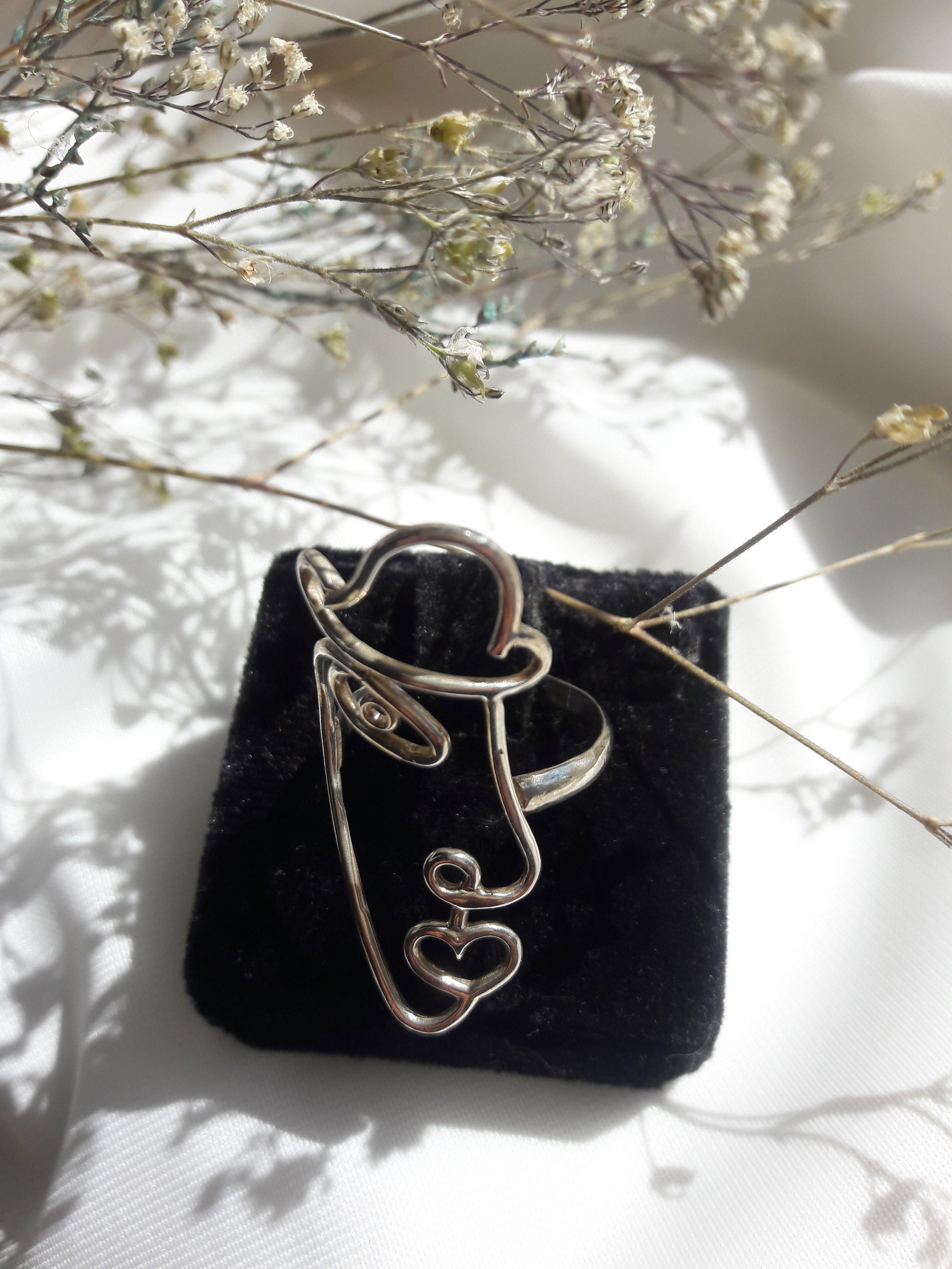 Face Ring, Silver Ring, Face Jewelry, Anniversary Ring, Stackable Ring ...