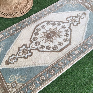 Small Turkish Rug 2x4 Pink Brown Wool on Wool 1.7x3.6 Ft. - Etsy