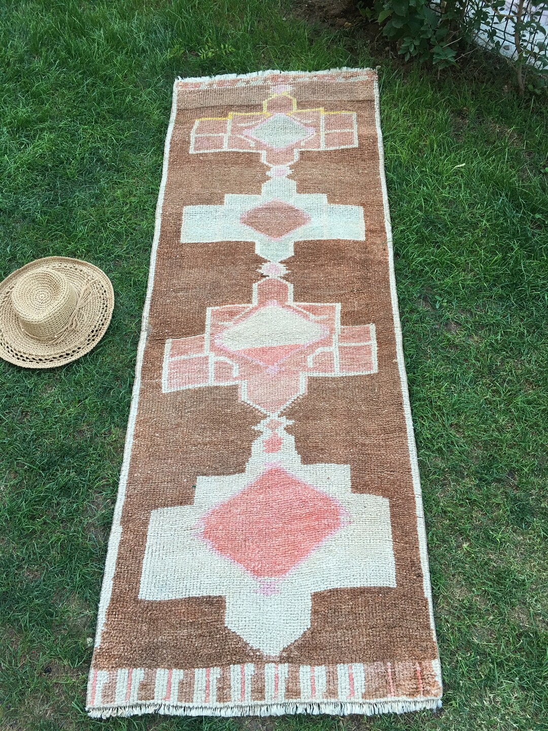 2.4x6.7 Kitchen Runner Rug, Turkish Bathroom Runner Rug, Boho Runner ...