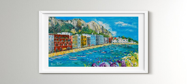 Marina Grande Capri, Faraglioni Capri, Amalfi Coast, Oil Painting on ...