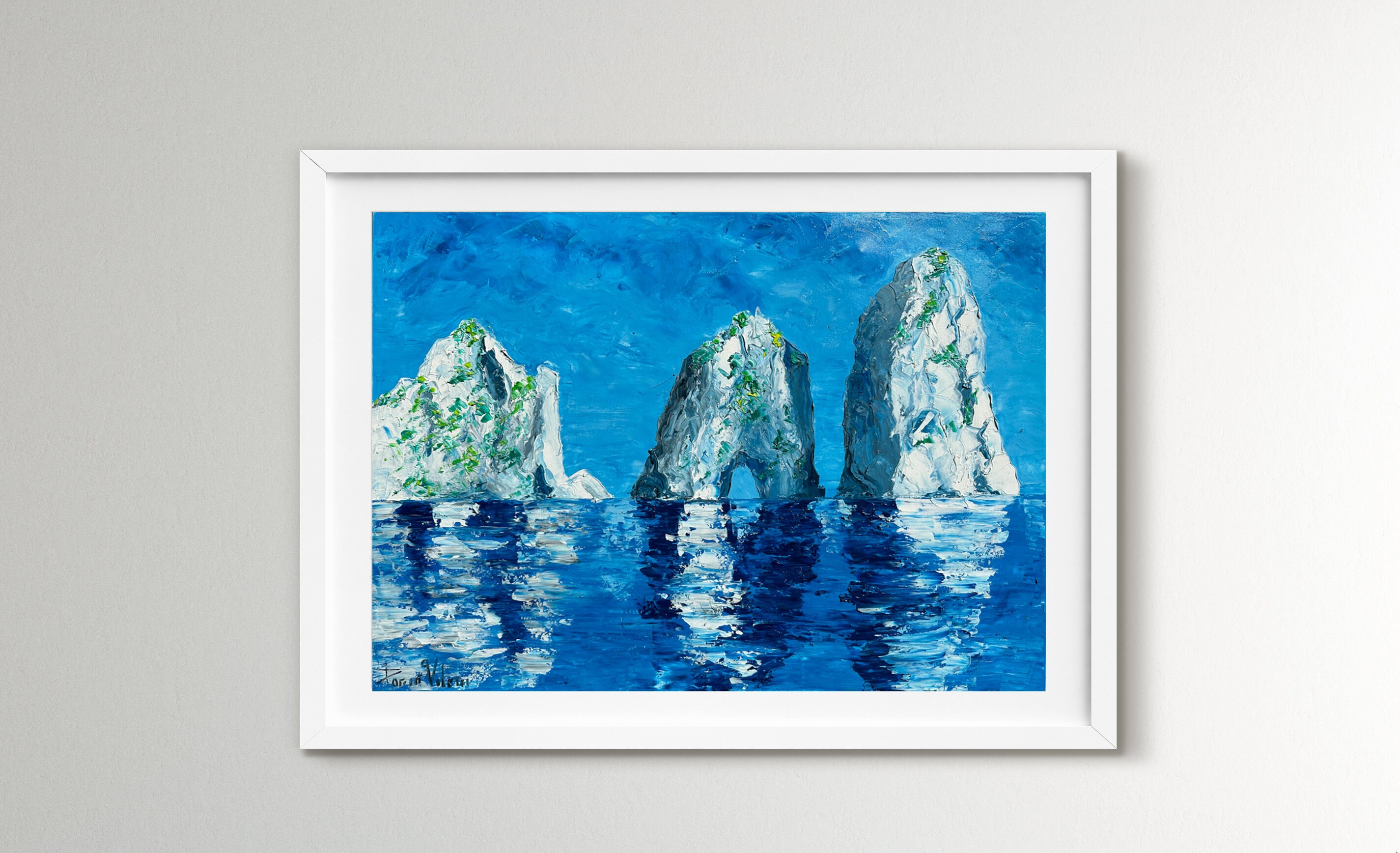 Faraglioni Di Capri,amalfi Coast, Italy, Oil Painting on Canvas, Gift ...