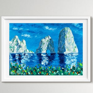 Faraglioni Di Capri,amalfi Coast, Italy, Oil Painting on Canvas, Gift ...