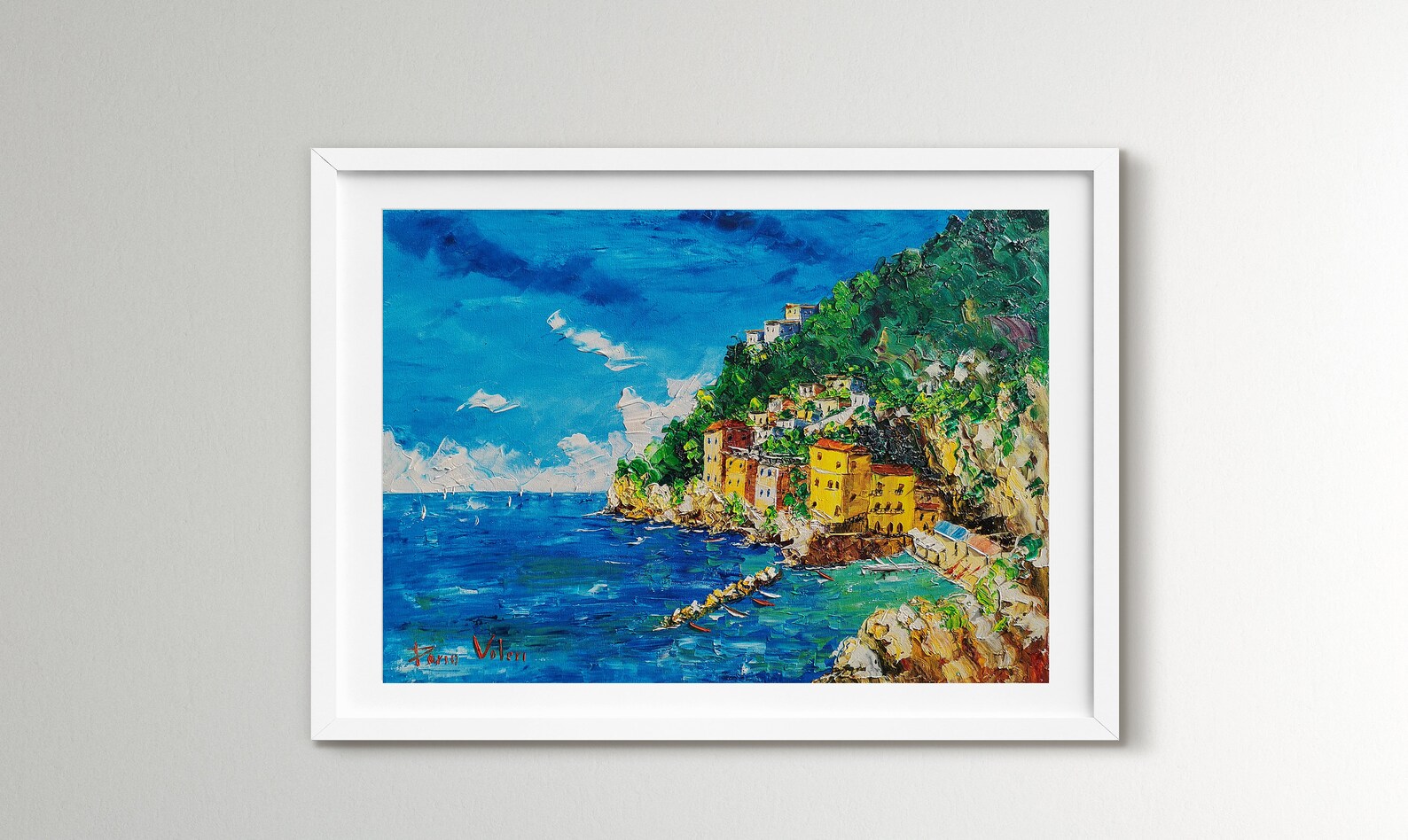 Conca Dei Marini, Amalfi Coast Painting on Canvas, Oil Painting, Gift ...