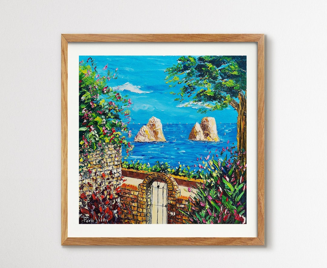 Capri, Faraglioni Capri, Amalfi Coast,italy, Oil Painting on Canvas ...