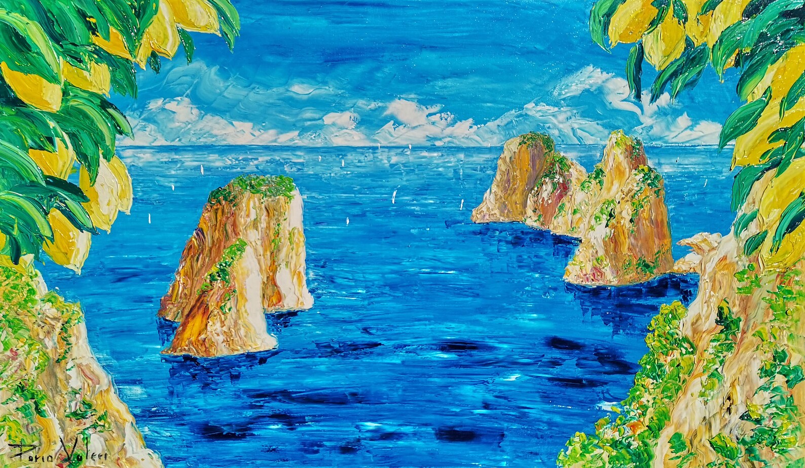 Capri Faraglioni Amalfi Coast Positano Italy Oil Painting | Etsy