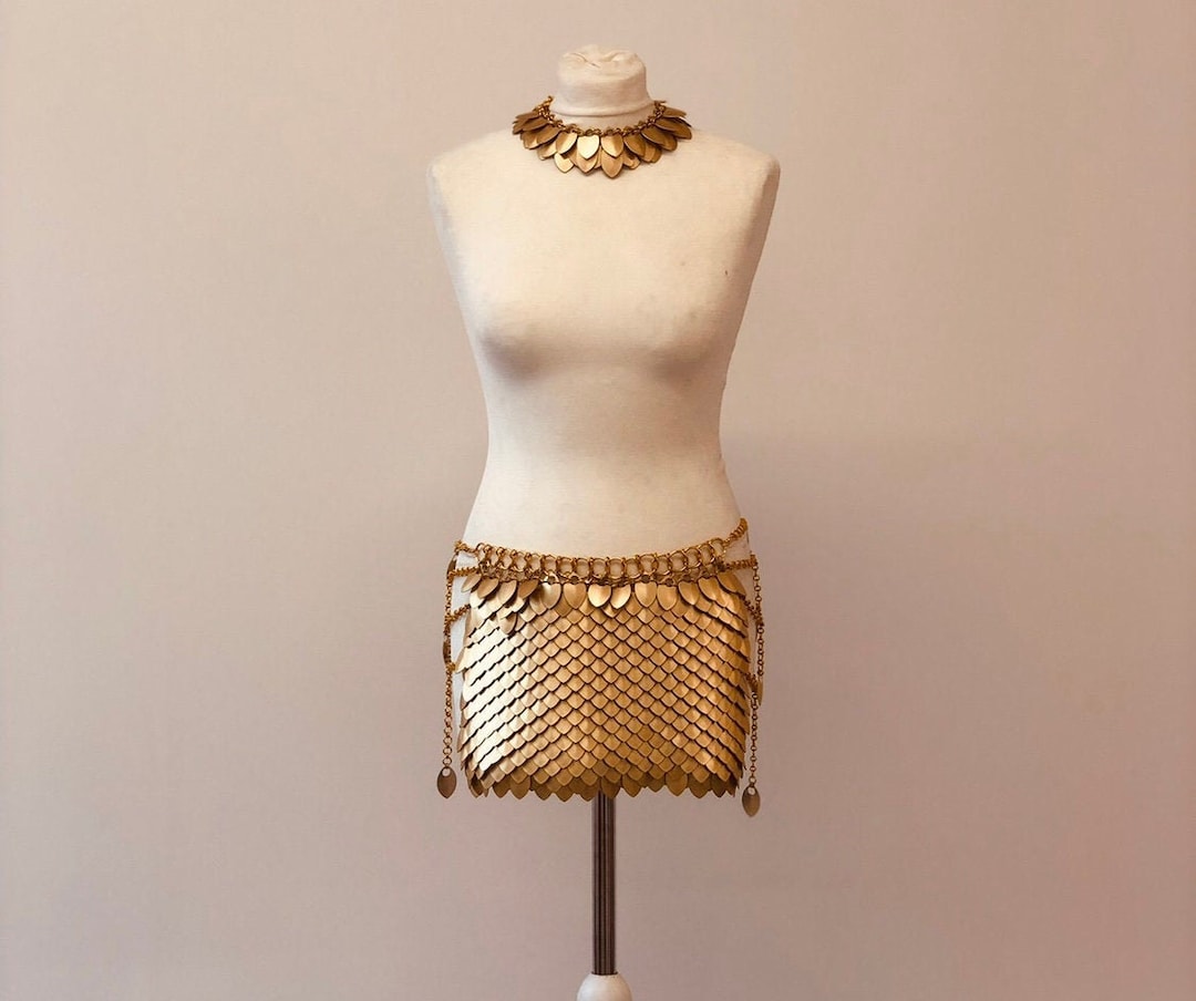 MADE TO ORDER Luxe Elysium Scalemaille Adjustable Panel Mini Skirt - Etsy