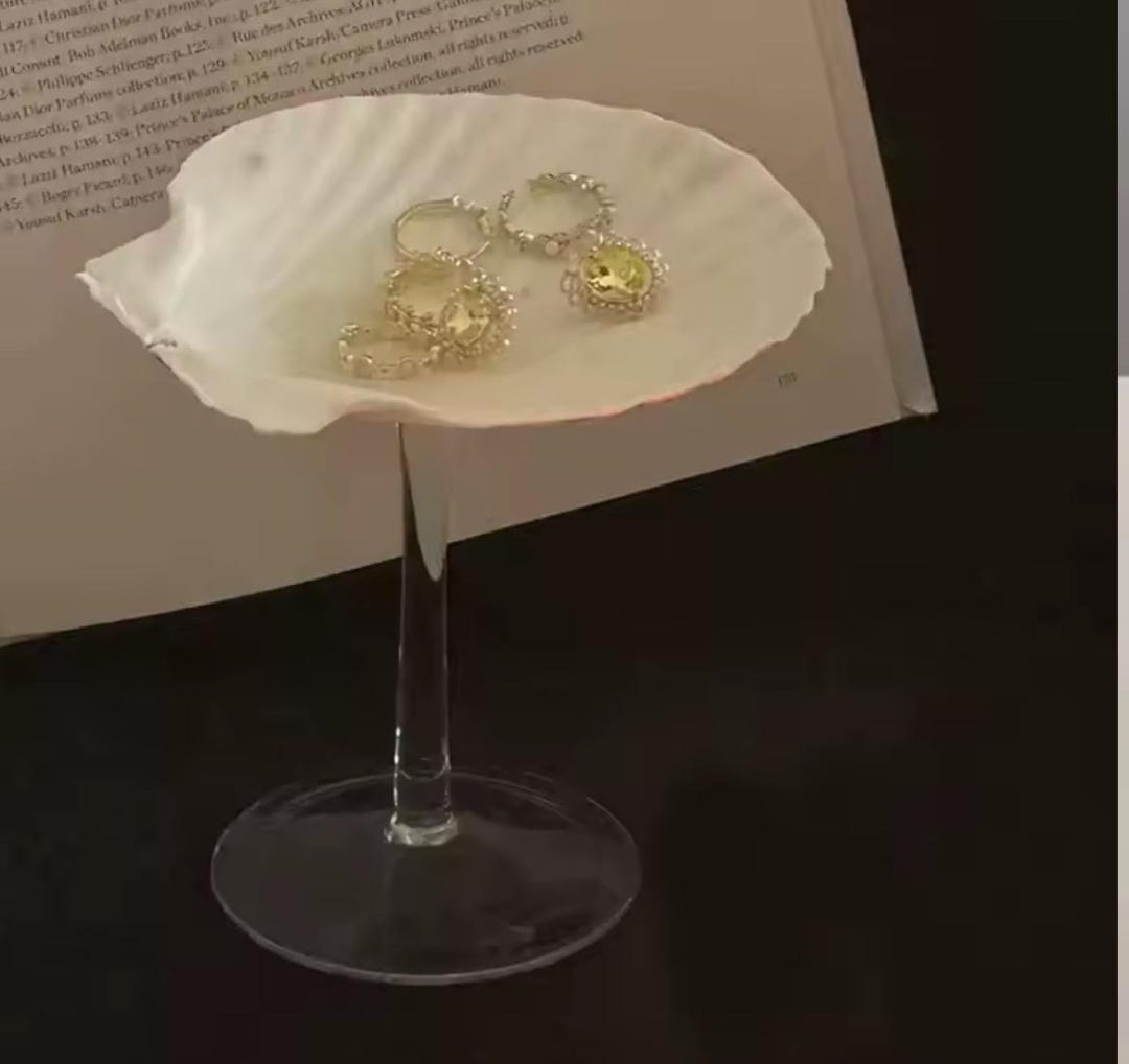 Aphrodite Venus Mermaid Shell Glass Standing Jewellery Tray - Etsy