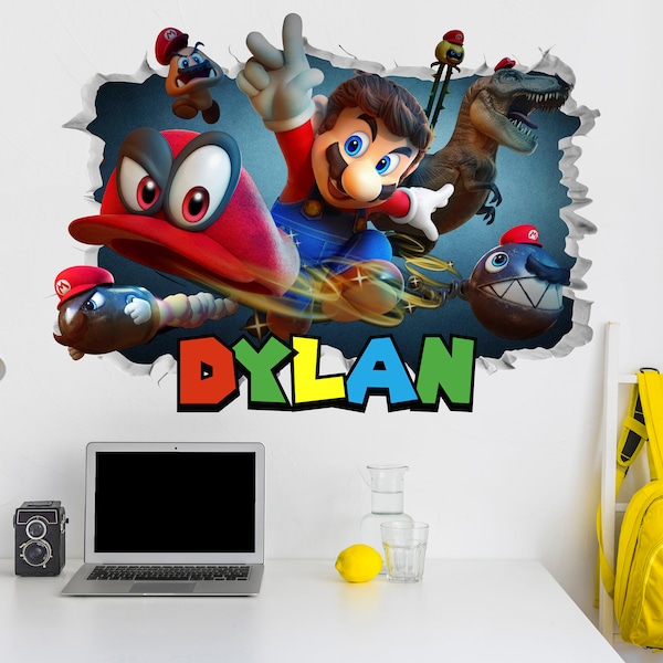Super Mario 3d Wall Stickers - Etsy