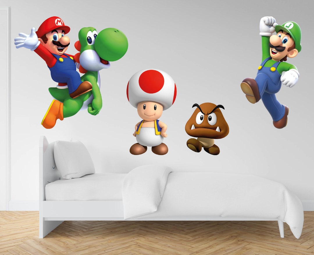 Mario Bros Pack of 4 Stickers Wall Decal Wall Mural Stickers Design ...