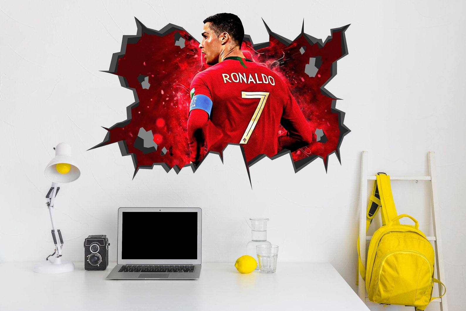Cristiano Ronaldo Mural Craft Wall Decal Wall Mural Stickers Design 3D ...