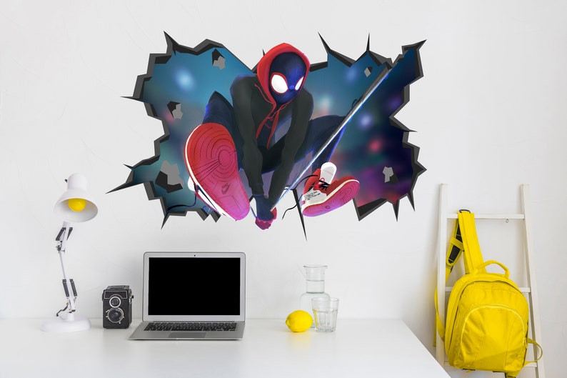 Spiderman Miles Morales Craft Wall Decal Wall Mural Stickers - Etsy