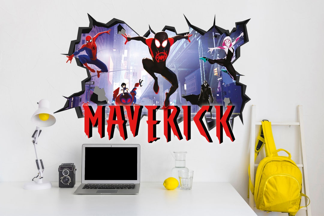 Spiderman Miles Morales 3D Wall Decal – Custom Smash Mural Sticker for ...