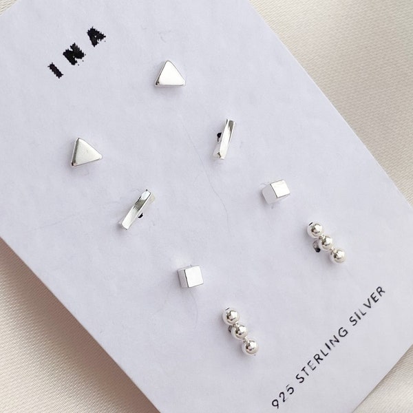 Sterling Silver Earring. Stud Set - Etsy