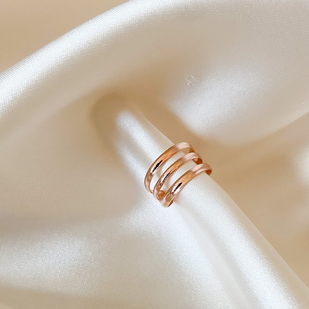 Rose Gold Triple Toe Ring , Adjustable Toe Ring , Rose Gold Toe Ring ...