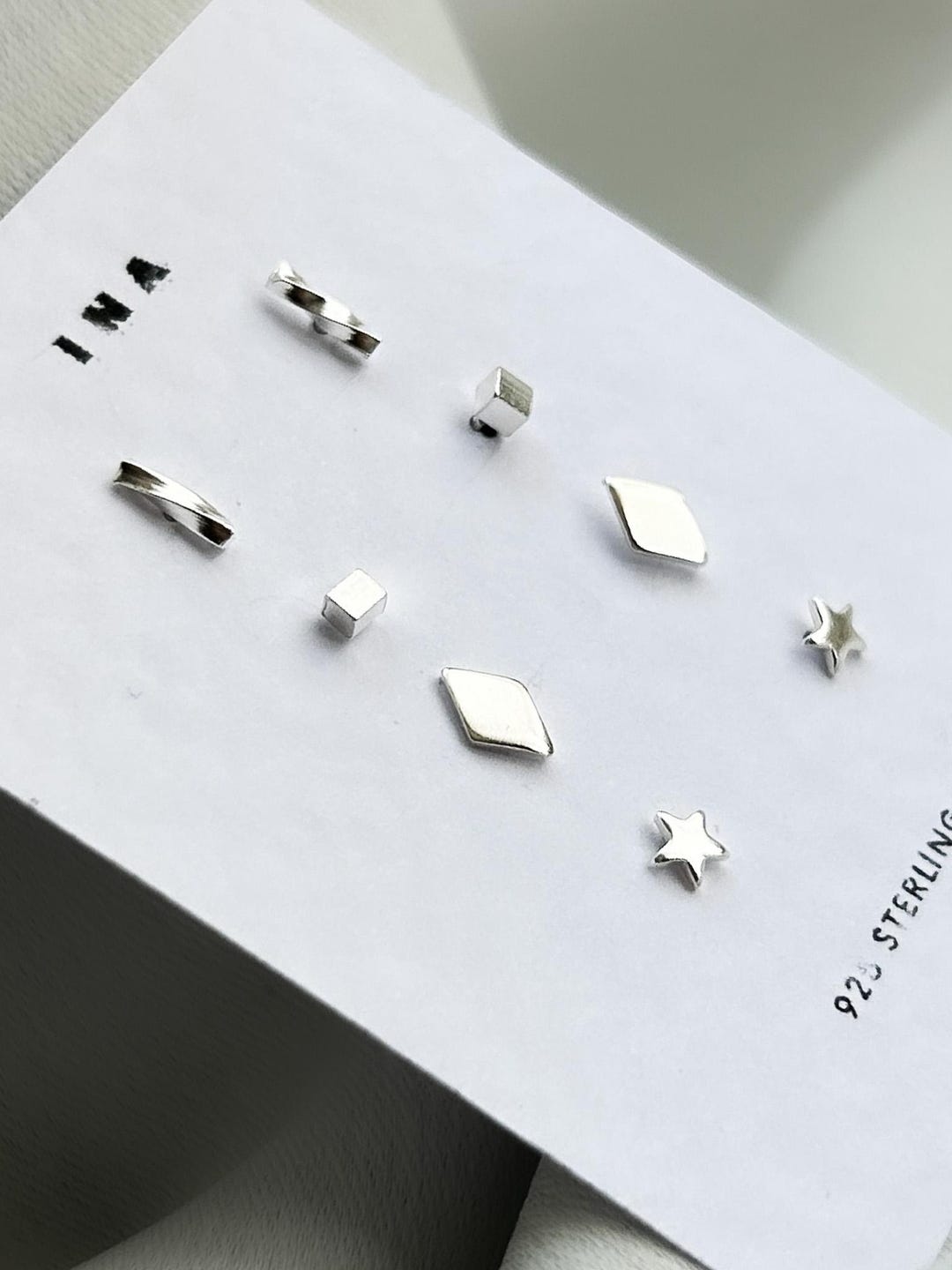 Sterling Silver Stud Earring Set , Silver Minimalist Studs , Stud ...