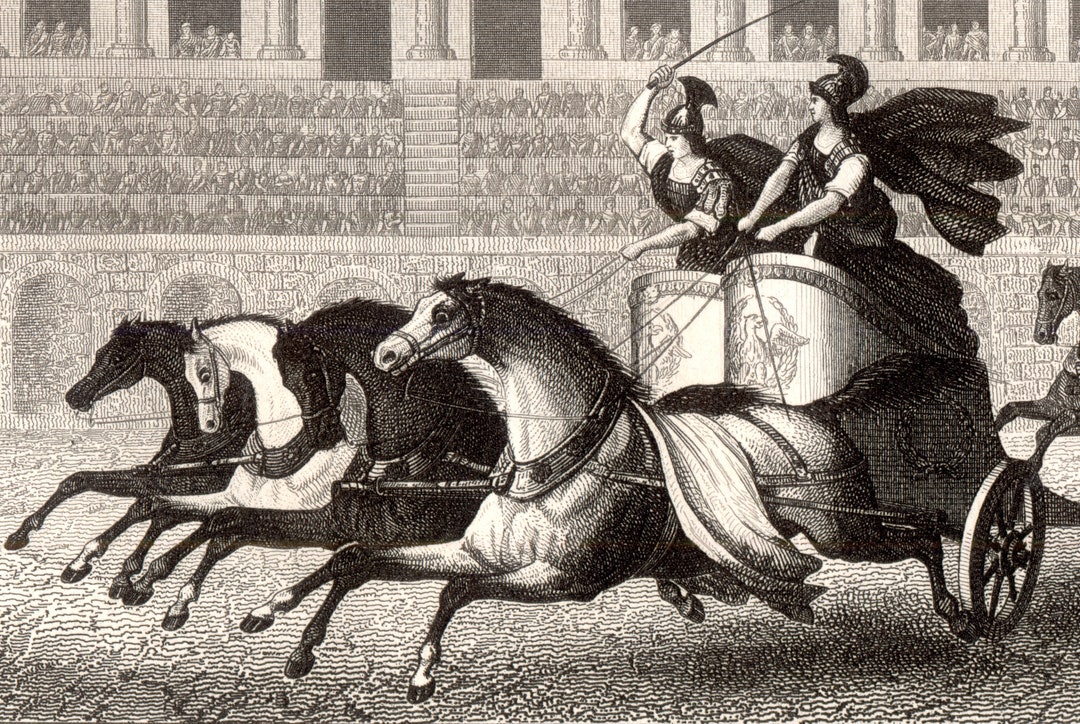 Roman Chariot Race - Circus Maximus - Antique Illustration - DIGITAL ...