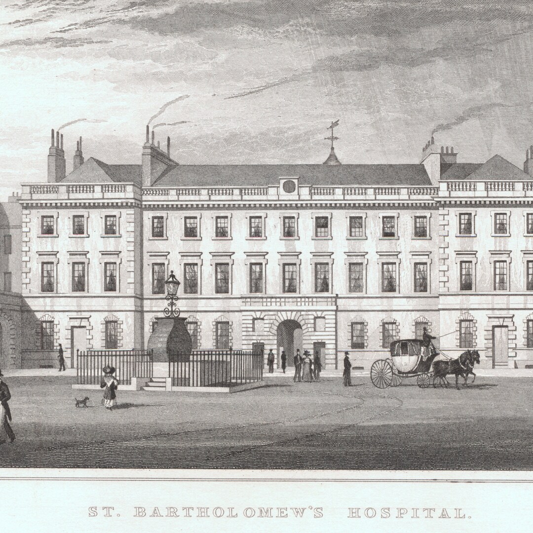 Antique Print on St. Bartholomew's Hospital in 19th Century London ...