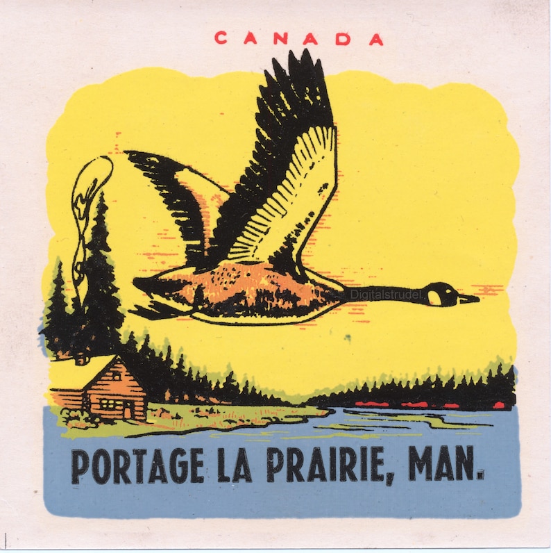 Vintage Decal of Portage La Prairie, Manitoba From 1950s-1960s ...