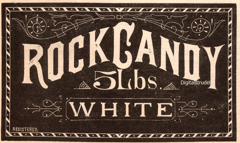 Antique Rock Candy Label Design - From an 1883 Advertisement - DIGITAL ...