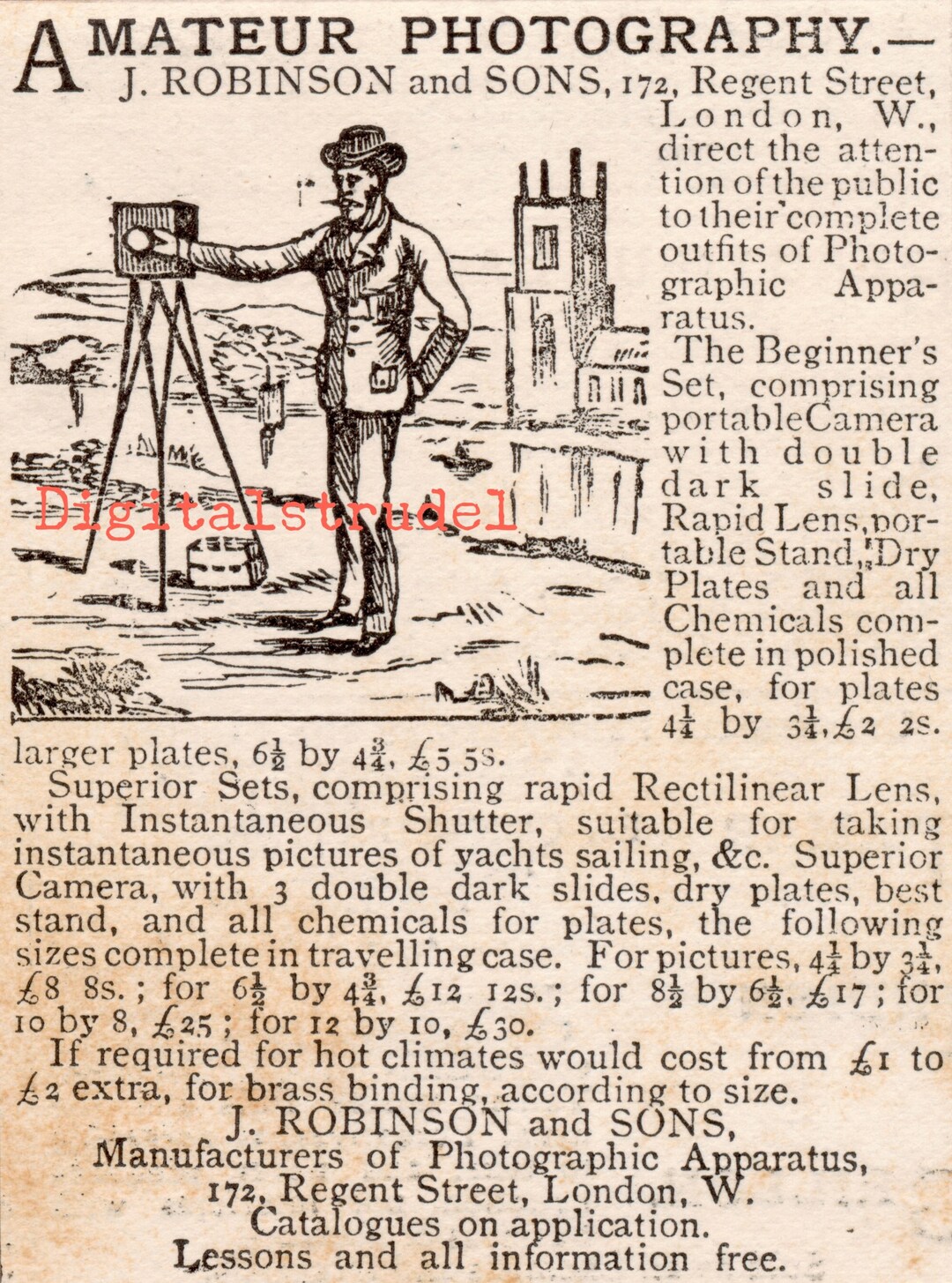 Amateur Photography - 1885 Victorian-era Advertisement - DIGITAL ...