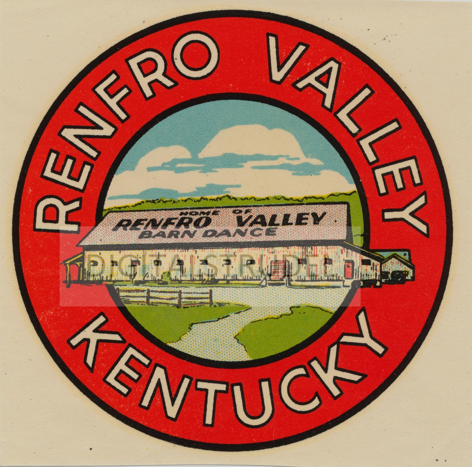 1950s Vintage Decal of Renfro Valley, Kentucky - Barn Dance - DIGITAL ...
