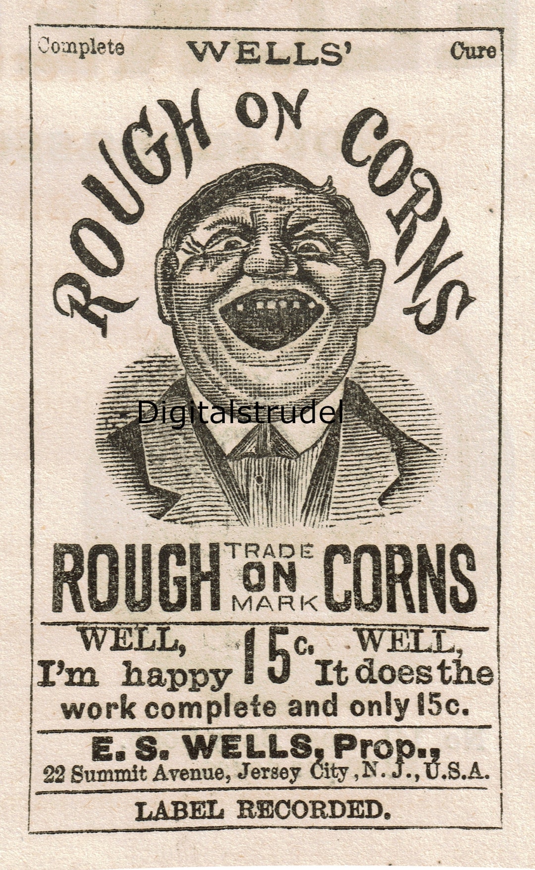 Antique Victorian Advertisement for "rough on Corns" - DIGITAL DOWNLOAD ...