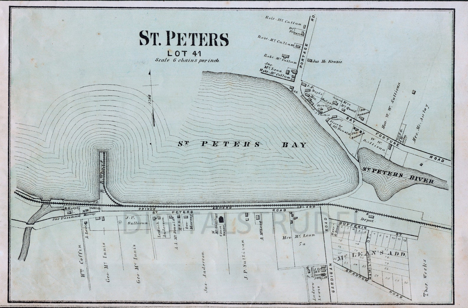 1880 Antique Map of St. Peters Bay, Prince Edward Island - Lot 411 ...