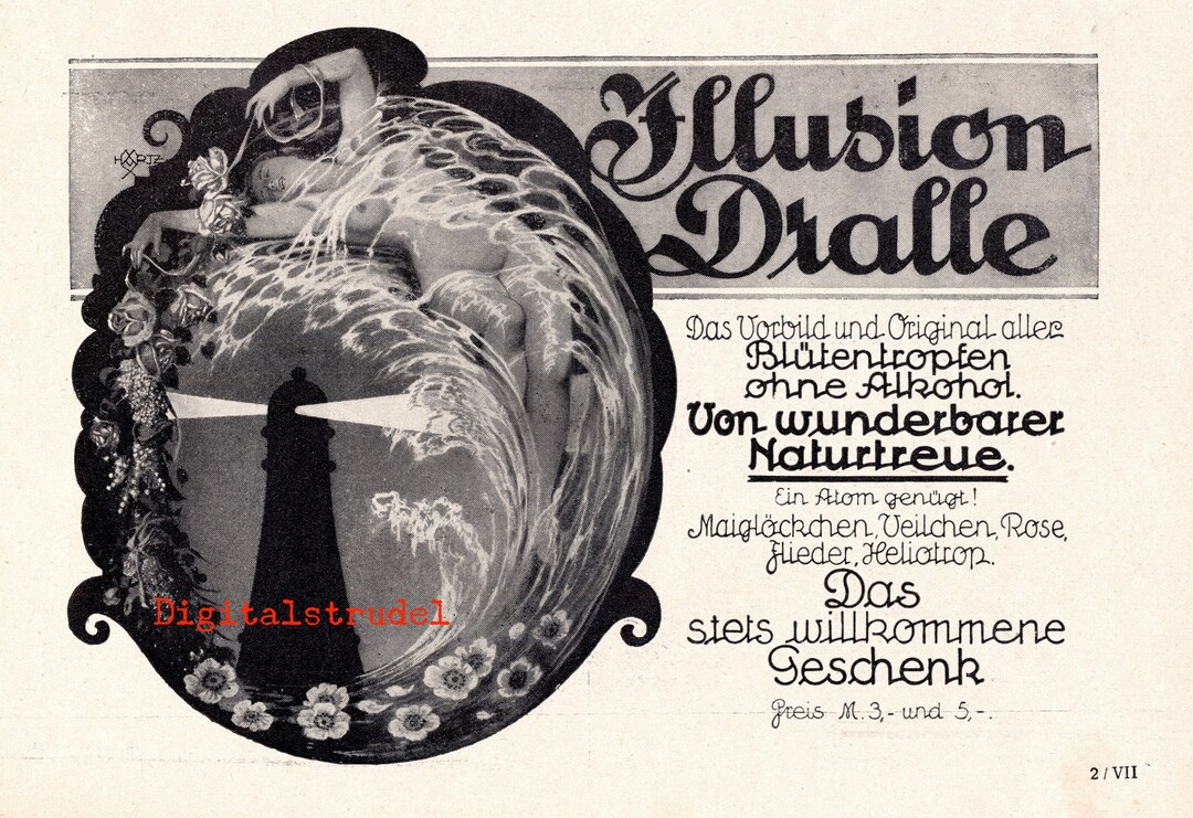 Rare Antique Advertisement for Dralle Illusion Perfume - 1926 Art ...