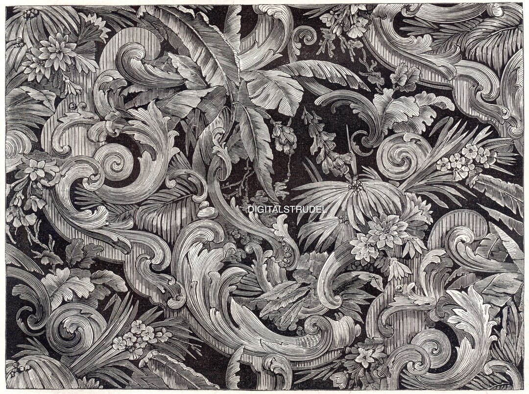 Antique Design for a Brussels Velvet Carpet - Published 1850 - DIGITAL ...