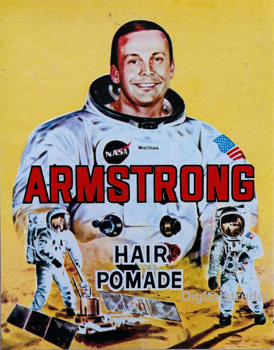 Neil Armstrong Hair Pomade Product Label - Fine-art Giclée Print ...