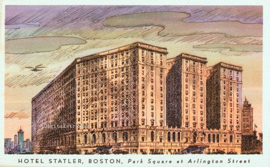 Vintage Postcard Image - Hotel Statler, Boston - DIGITAL DOWNLOAD - Etsy