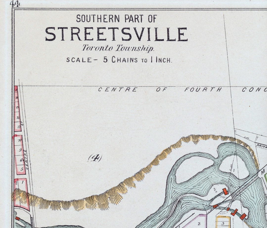 1878 Mapa antiguo de Streetsville, Ontario (Parte Sur) - Mississauga ...