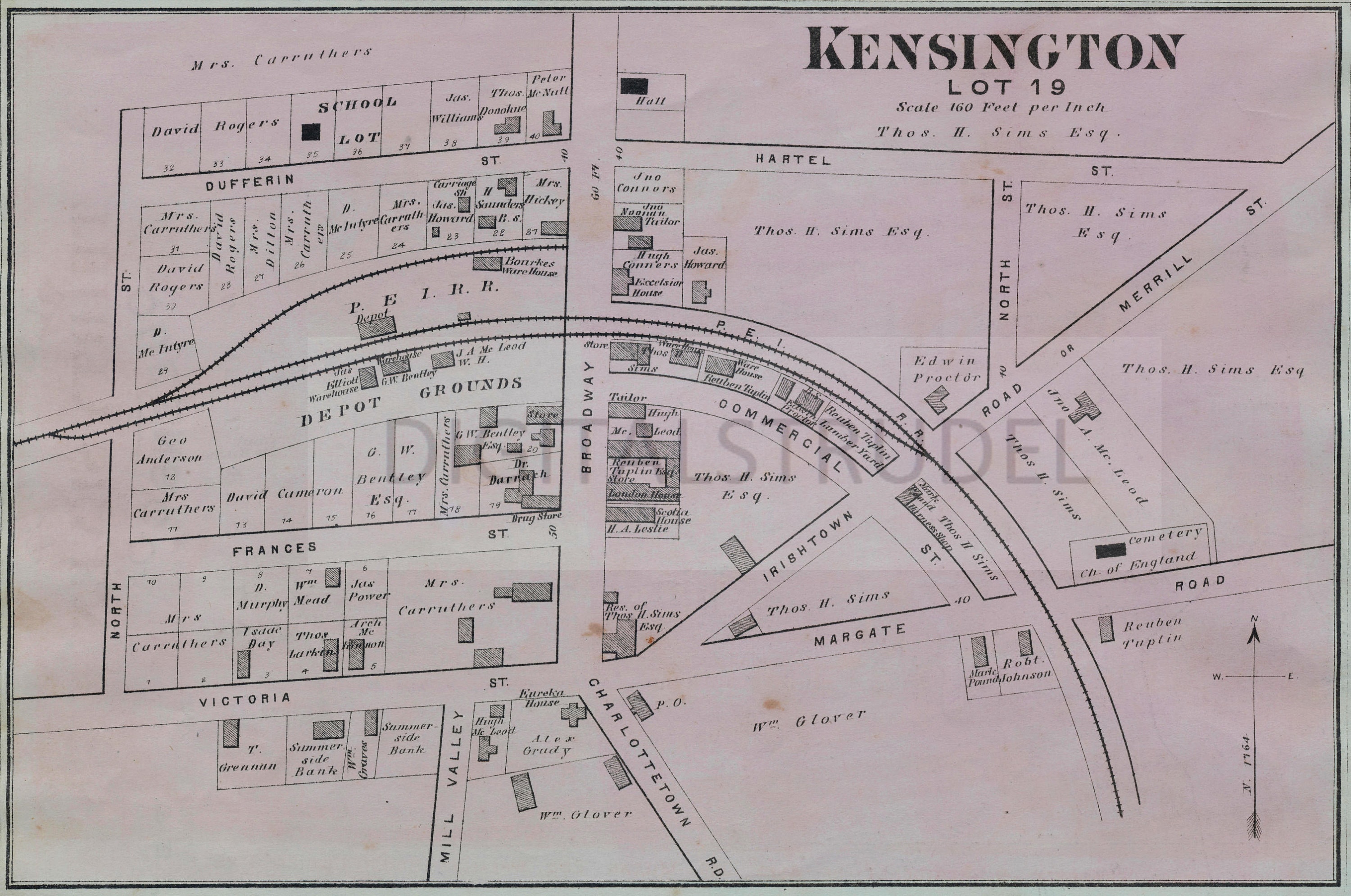 1880 Antique Map of Kensington, Île-du-Prince-Édouard - Lot 19 - Rare ...