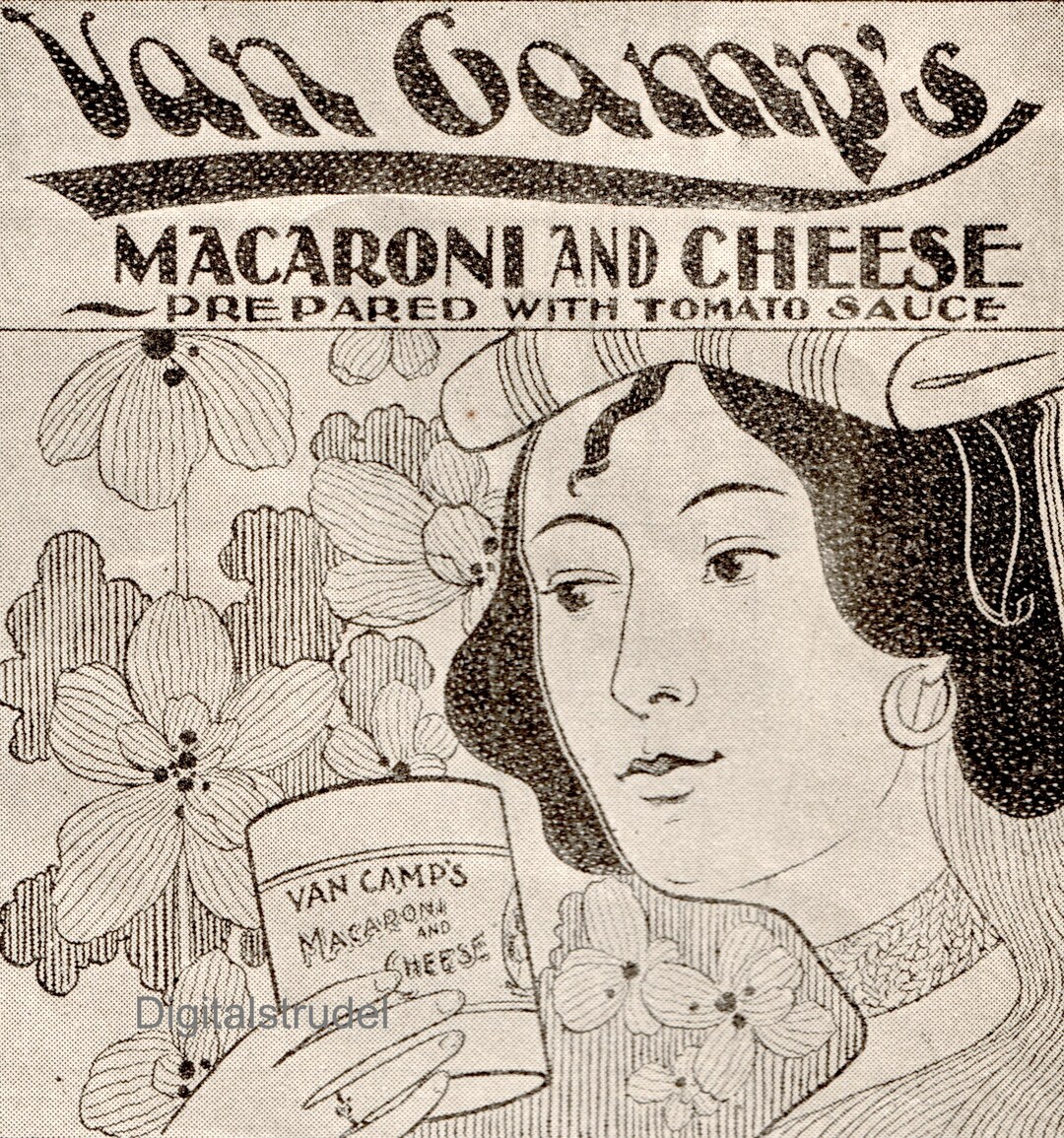 Macaroni and Cheese Ad From 1898 - Victorian-era Advert - DIGITAL ...