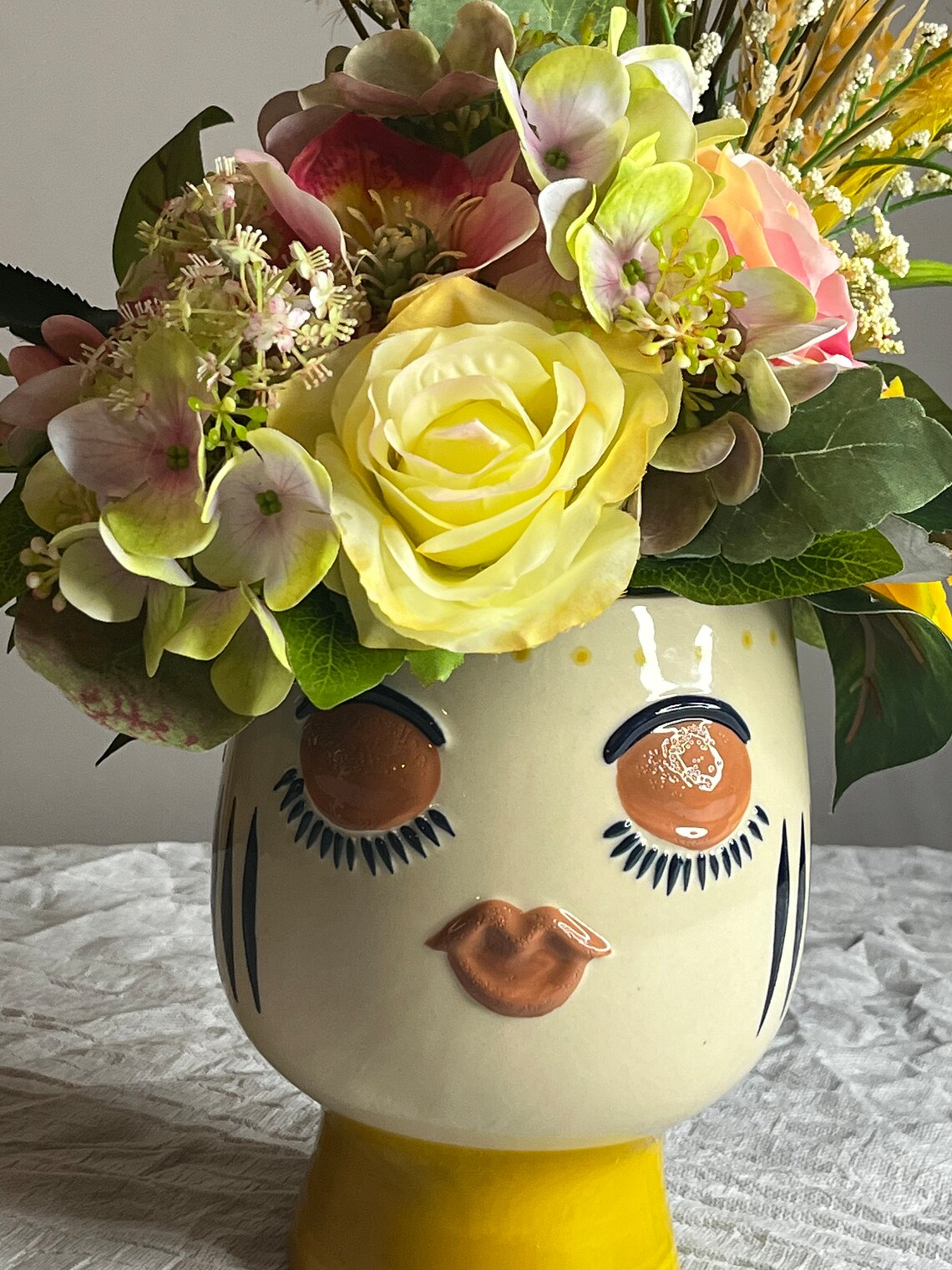 Gorgeous Artificial Lady Floral Hat Elegant Face Floral Arrangement - Etsy