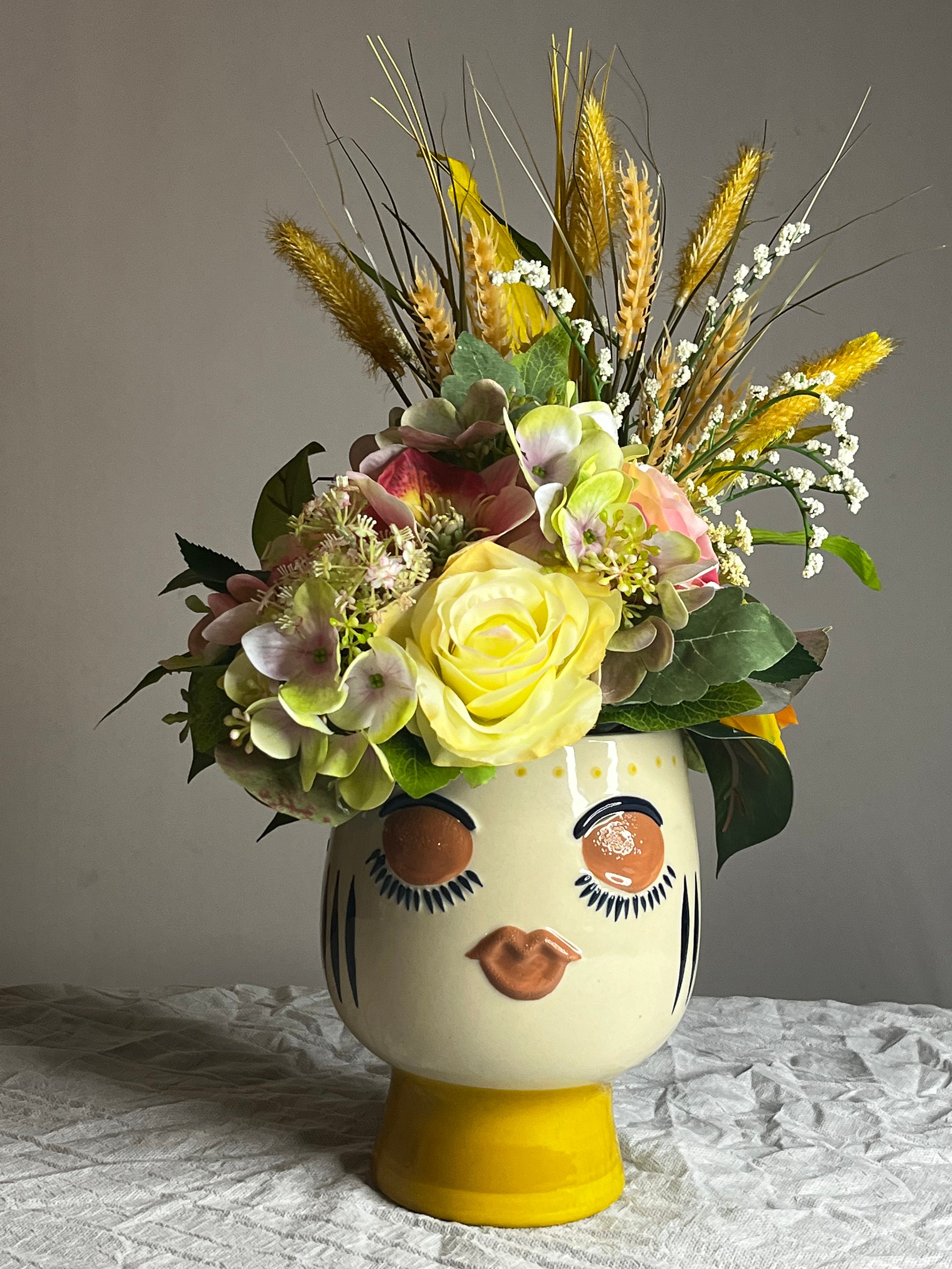 Gorgeous Artificial Lady Floral Hat Elegant Face Floral Arrangement - Etsy