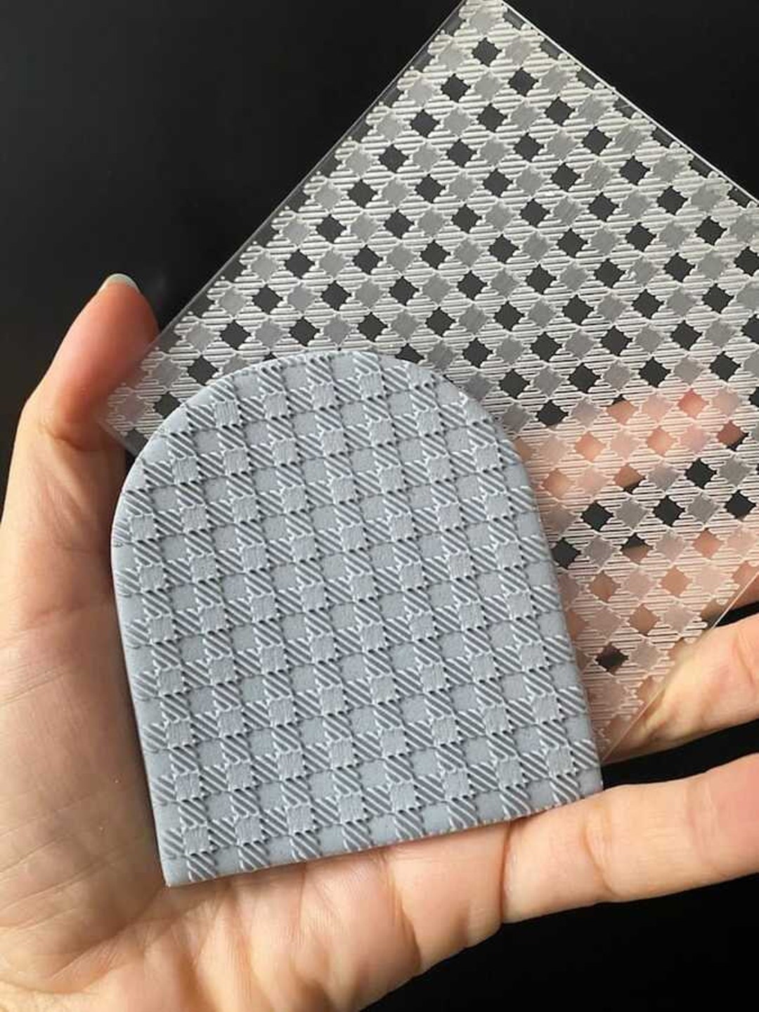 Buffalo Check Acrylic Embossing Template for Polymer Clay Earring ...