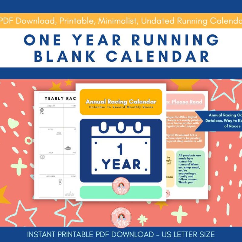 2026 Running Calendar - Etsy