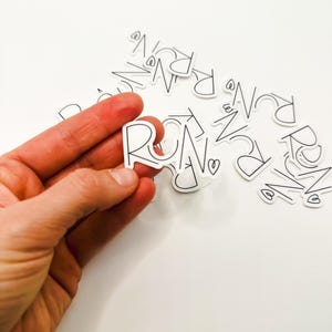 Fine Line Run With Heart Sticker, Encouraging Motivational Sticker ...