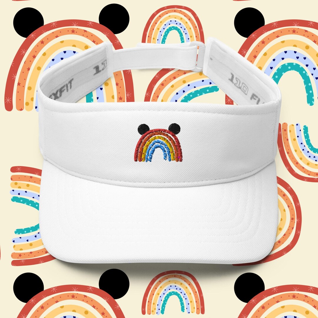 Boho Rainbow Visor With Hidden Mickey, Flower and Garden Festival Hat ...