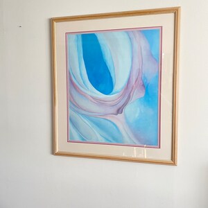 Large Vintage Georgia O'keeffe Music, Pink and Blue No. 2, Floral Wall ...
